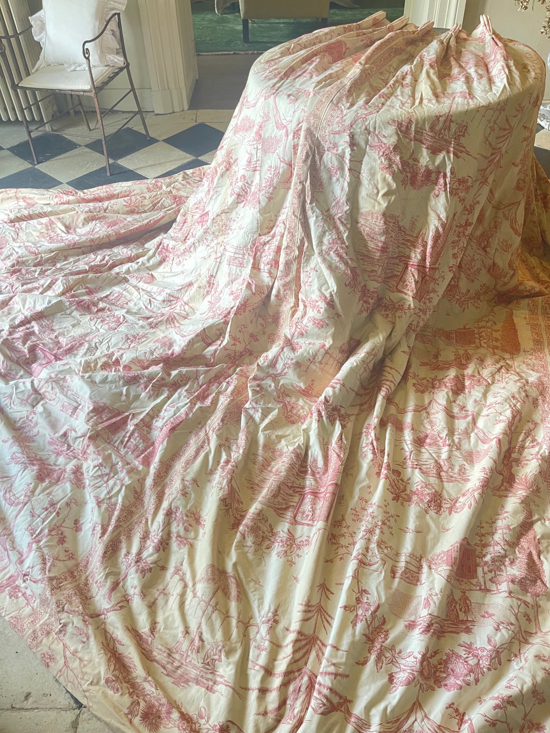 Heavy Chateau Toile De Jouy Interlined Curtains , - Etsy