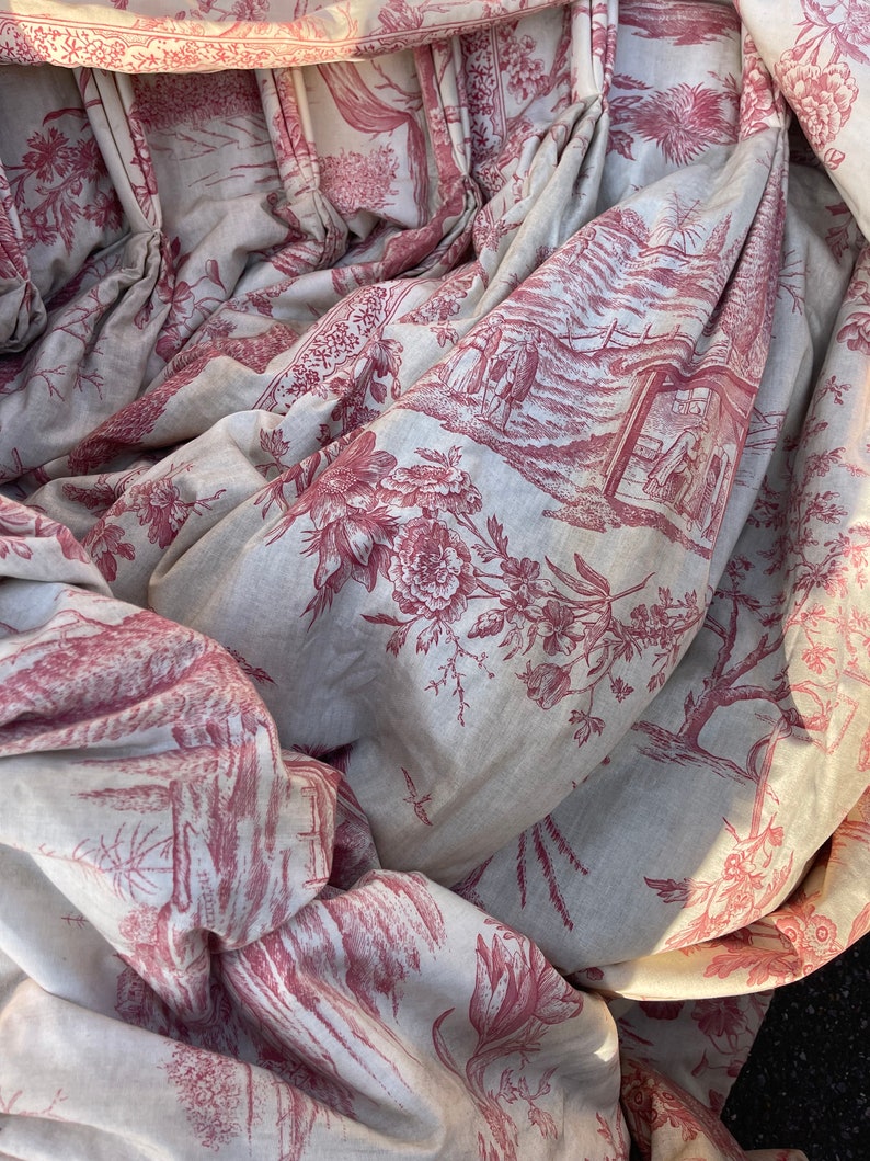 Heavy Chateau Toile De Jouy Interlined Curtains , - Etsy