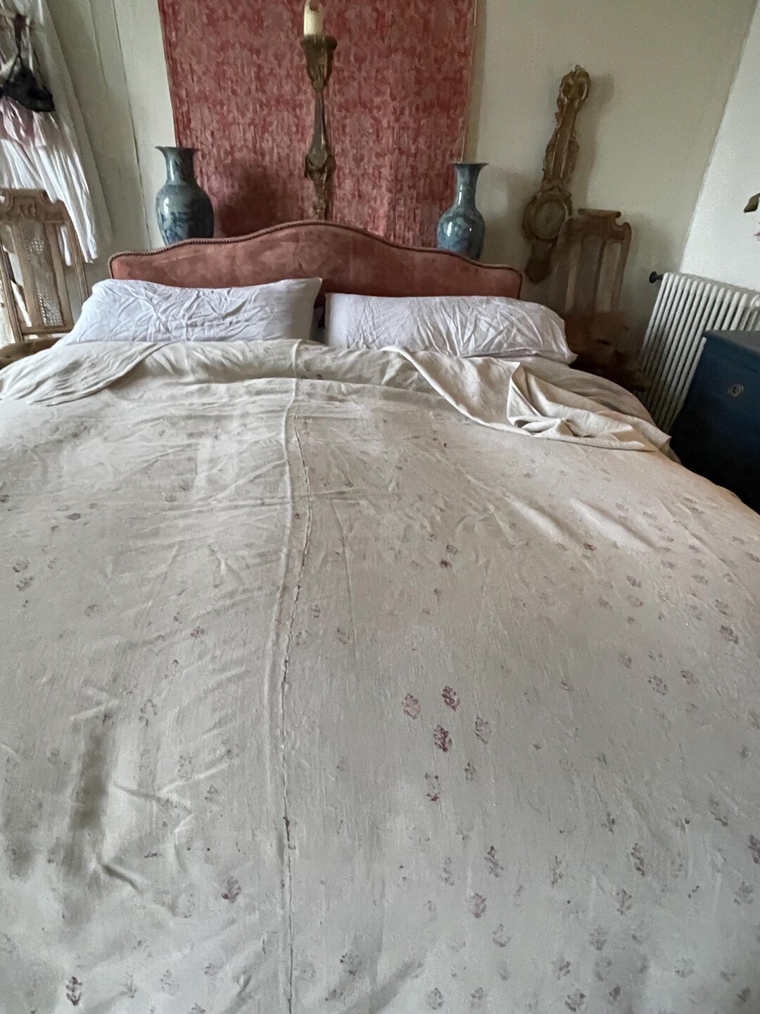 French Provençal Antique Linen Bedcover - Etsy