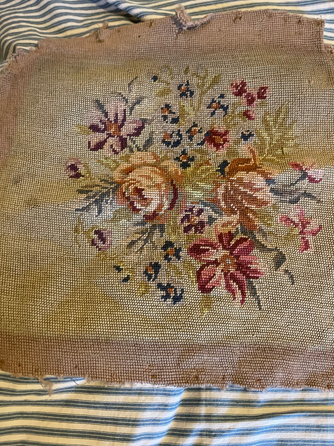 Old Wool Work Chair Cover - Etsy