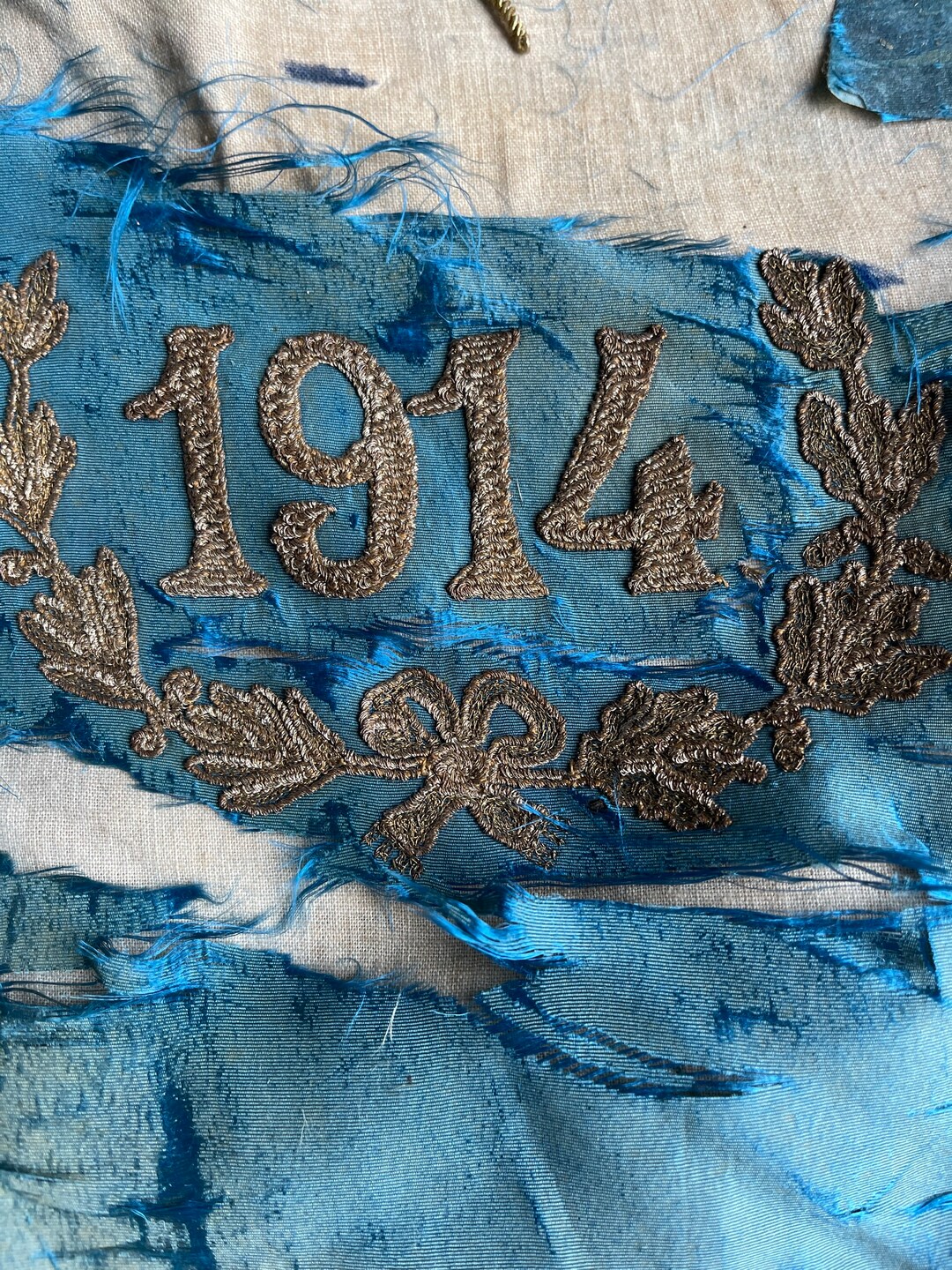 French Antique Gilt Metal Thread Embroidery - Etsy