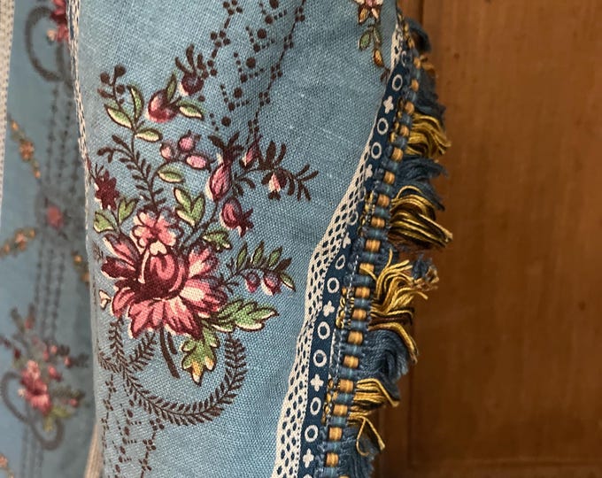 Antique French Floral Linen Curtain - Etsy