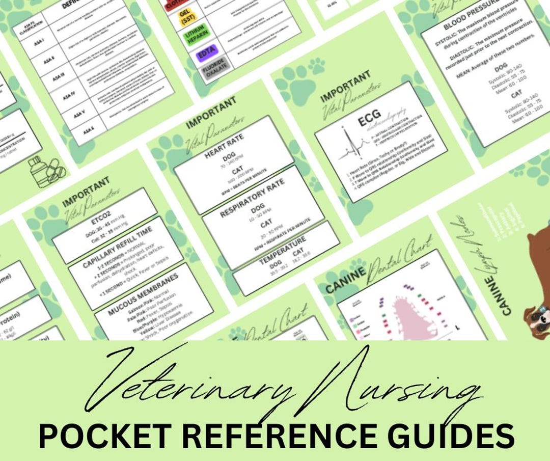 Veterinary Nursing Pocket Reference Cards - Etsy
