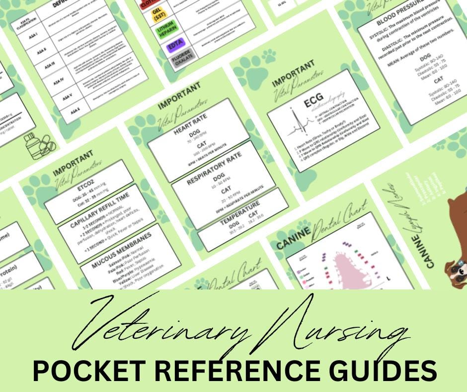 Veterinary Nursing Pocket Reference Cards - Etsy