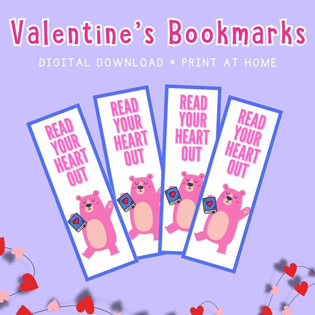 Read You Heart Out Printable Bookmarks, Reading Bookmarks for Students ...