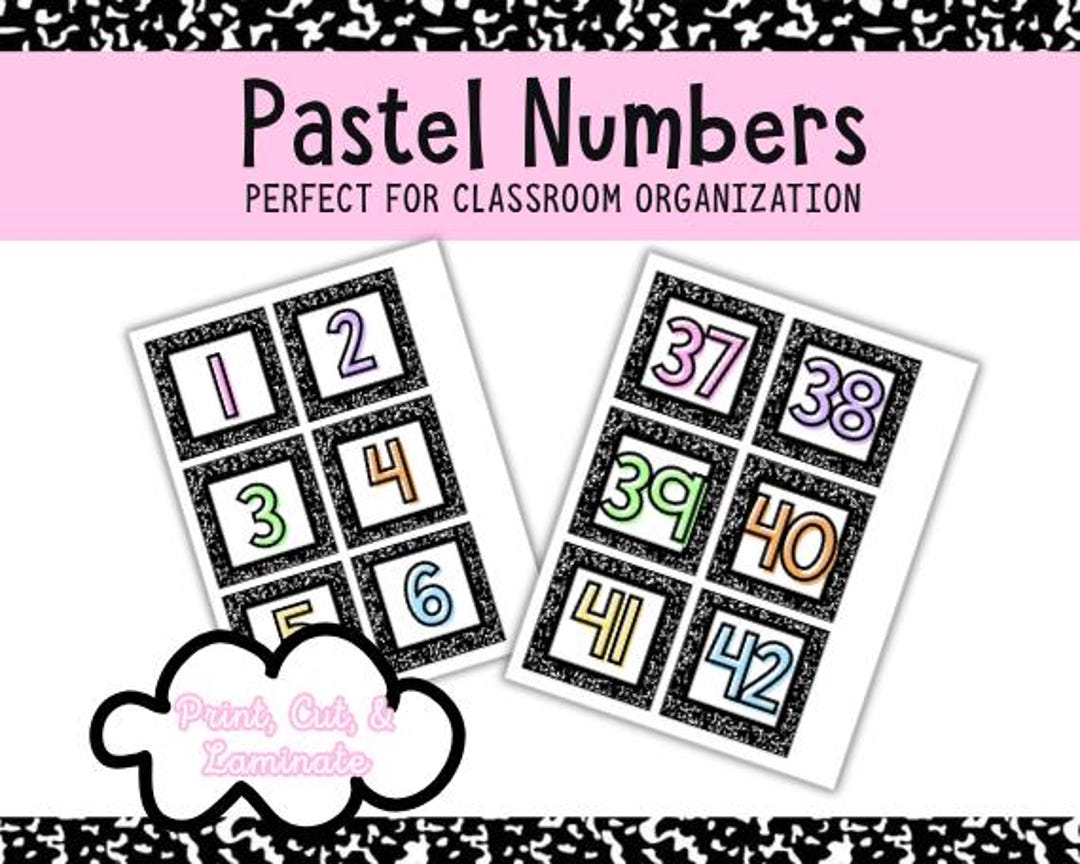 Pastel Number Labels Printable for Classroom - Etsy