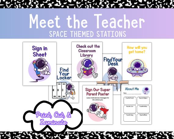 Spaced Themed- Meet the Teacher Stations - Etsy