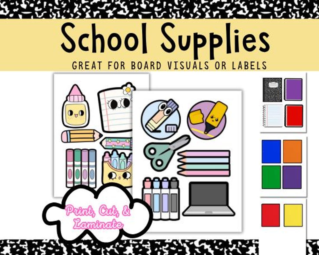 School Supply Labels - Classroom Decor Visuals (digital Download) - Etsy
