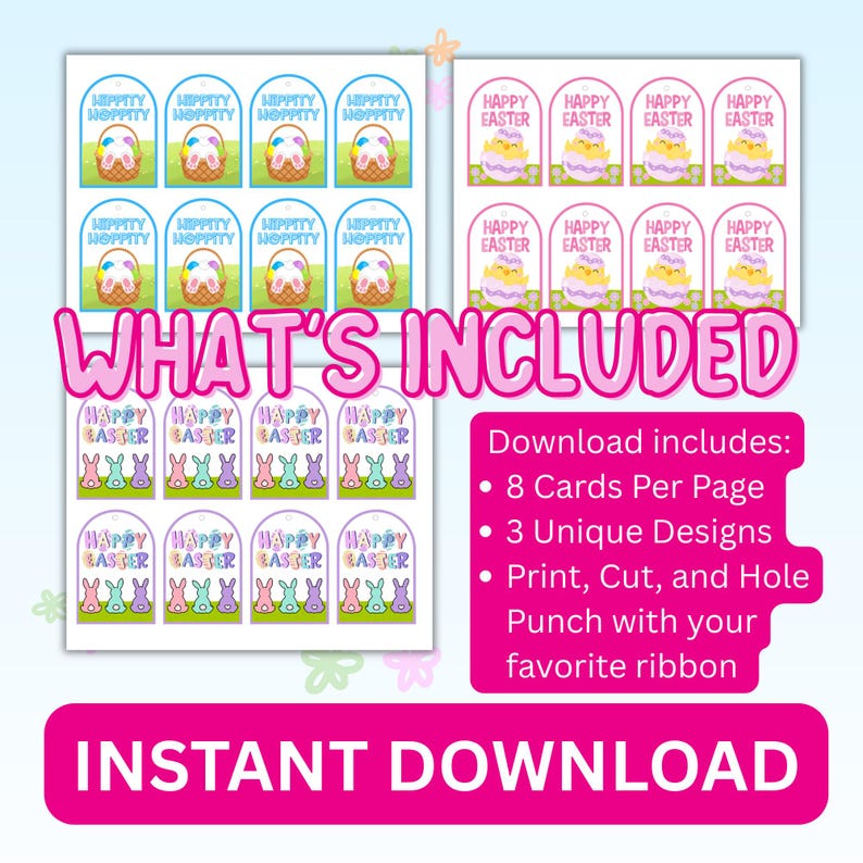 Easter Gift Tags Printable | Bunny Treat Bag Labels | Kids Classroom ...