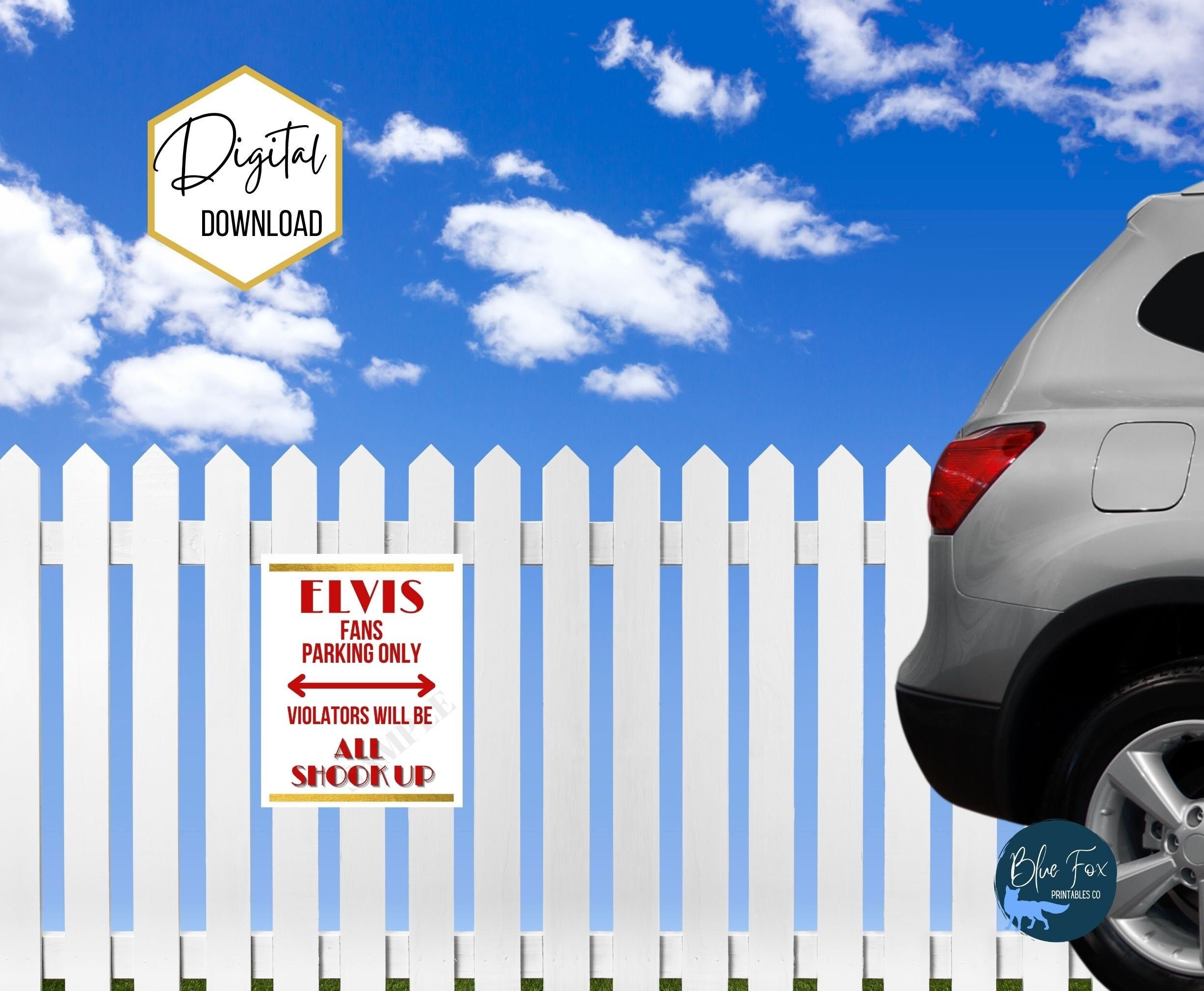Printable Elvis Fans Only Parking Sign for a Party, Elvis Decorations ...