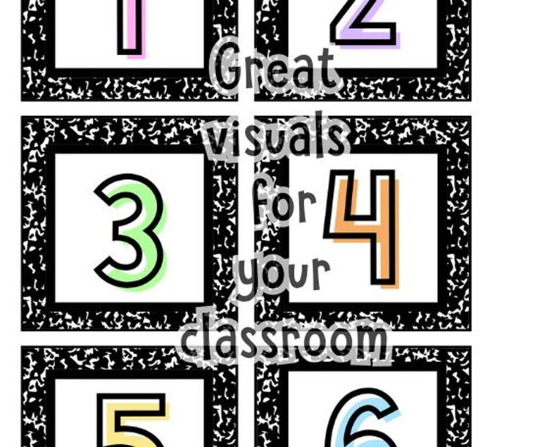 Pastel Number Labels Printable for Classroom - Etsy