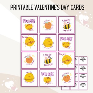 Printable Class Valentine's Day Cards, Bright and Cheery Valentines ...