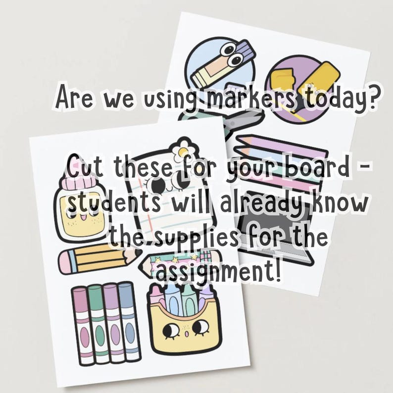 School Supply Labels - Classroom Decor Visuals (digital Download) - Etsy