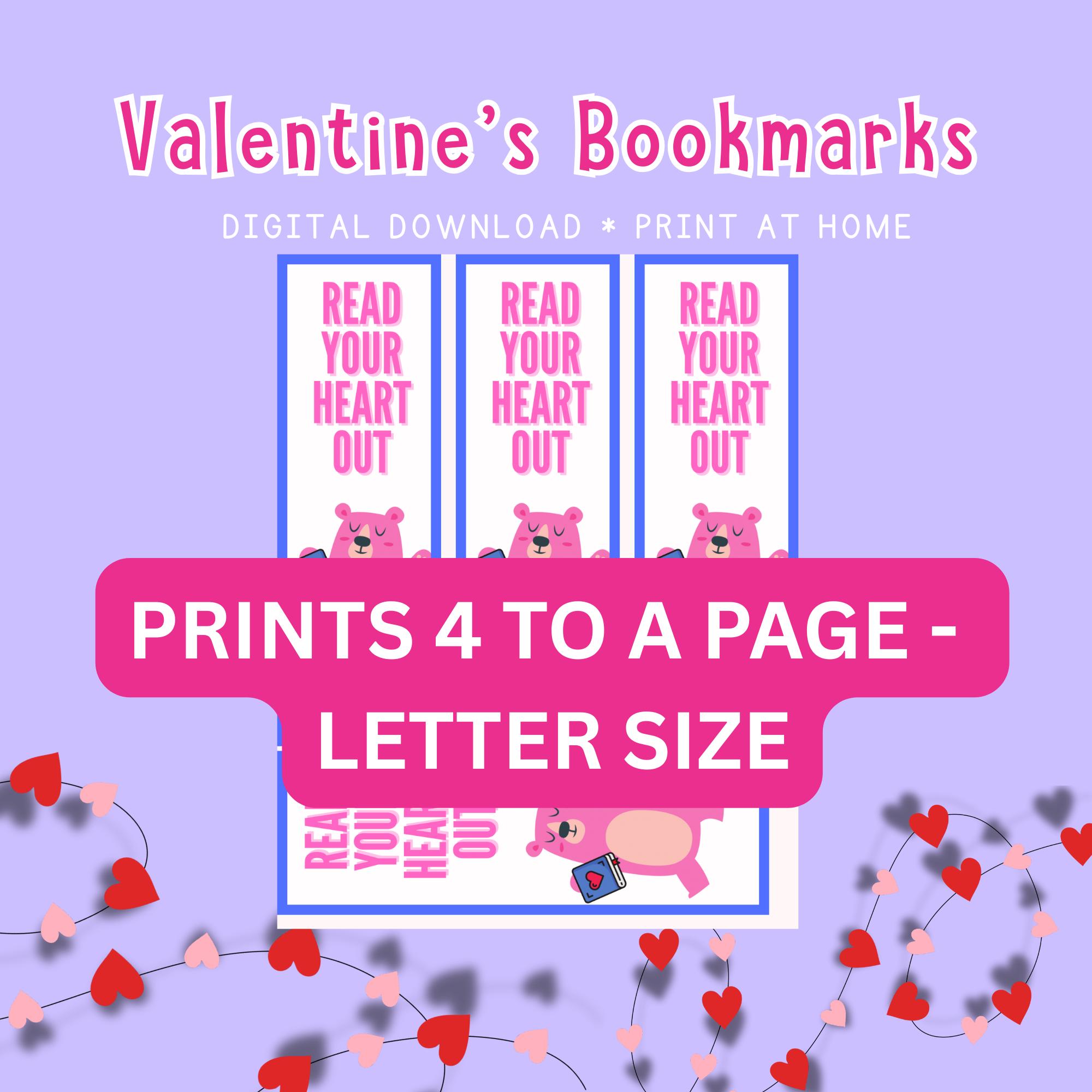 Read You Heart Out Printable Bookmarks, Reading Bookmarks for Students ...