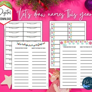 Christmas Printables for Drawing Names Gift Exchange - 60+ Gift Ideas ...