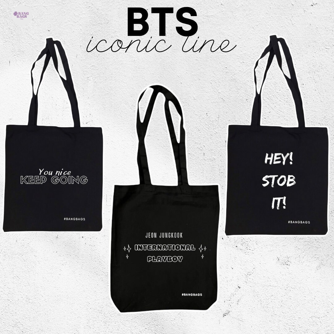 BTS Iconic Lines Canvas Tote Bag BTS Kpop Army Funny Quotes Cotton Bag ...