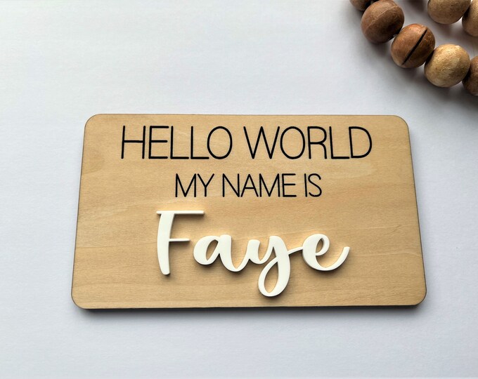 Hello My Name Is... Sign: Newborn Baby Photo Prop, Birth Announcment ...