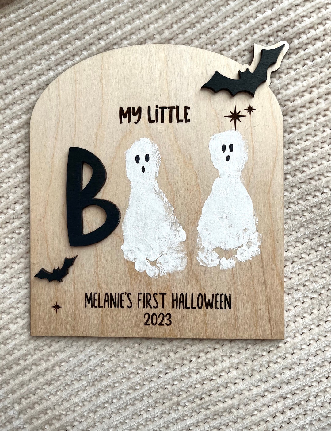 Baby's First Halloween Footprint Keepsake: DIY Personalized Sign - Etsy
