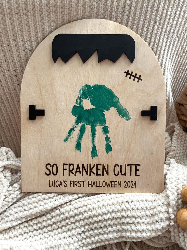 Baby's First Halloween Footprint Keepsake: DIY Personalized Sign - Etsy
