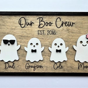 Personalized Boo Crew Sign: Custom Halloween Family Ghost Decor - Etsy