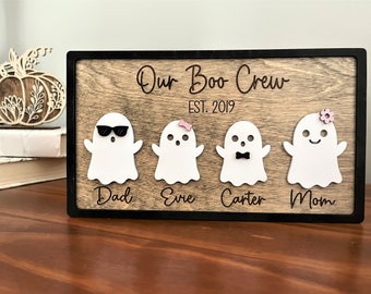 Boo Crew Sign-halloween Family Sign-halloween Decor-ghost-family Sign ...