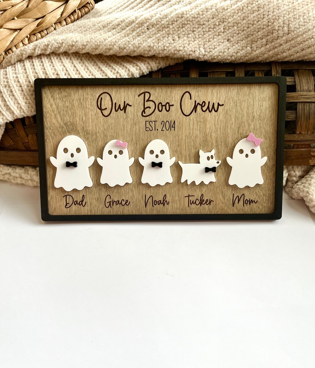 Personalized Boo Crew Sign: Custom Halloween Family Ghost Decor - Etsy
