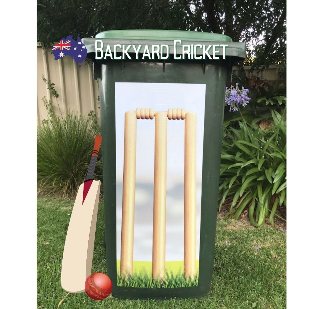 Wheelie Bin Cricket Stump Sticker, Australia Day, Back Yard Cricket ...