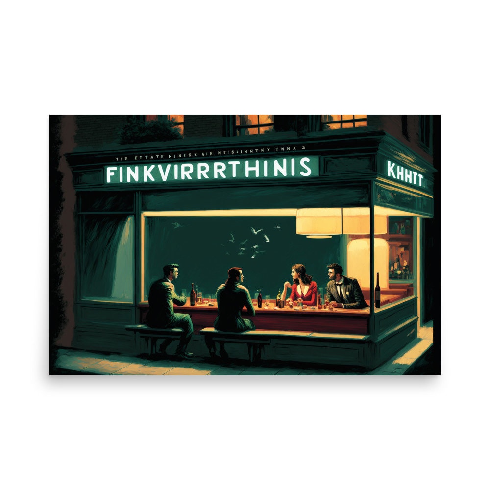 Nighthawks Poster: A Modern Art Twist on a Edward Hopper Classic ...