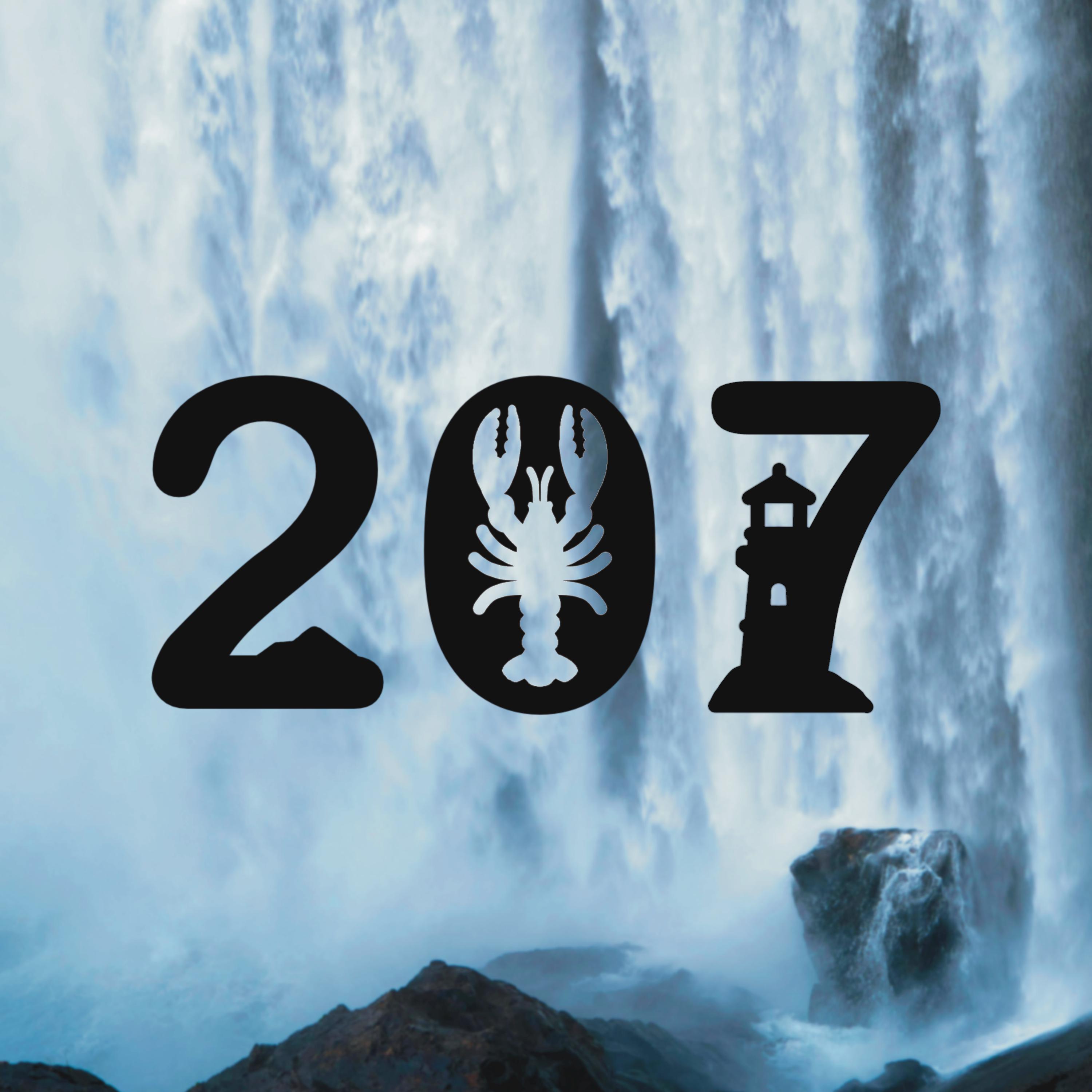 Maine 207 State Symbols Vinyl Decal | Mountain, Lobster, Lighthouse ...