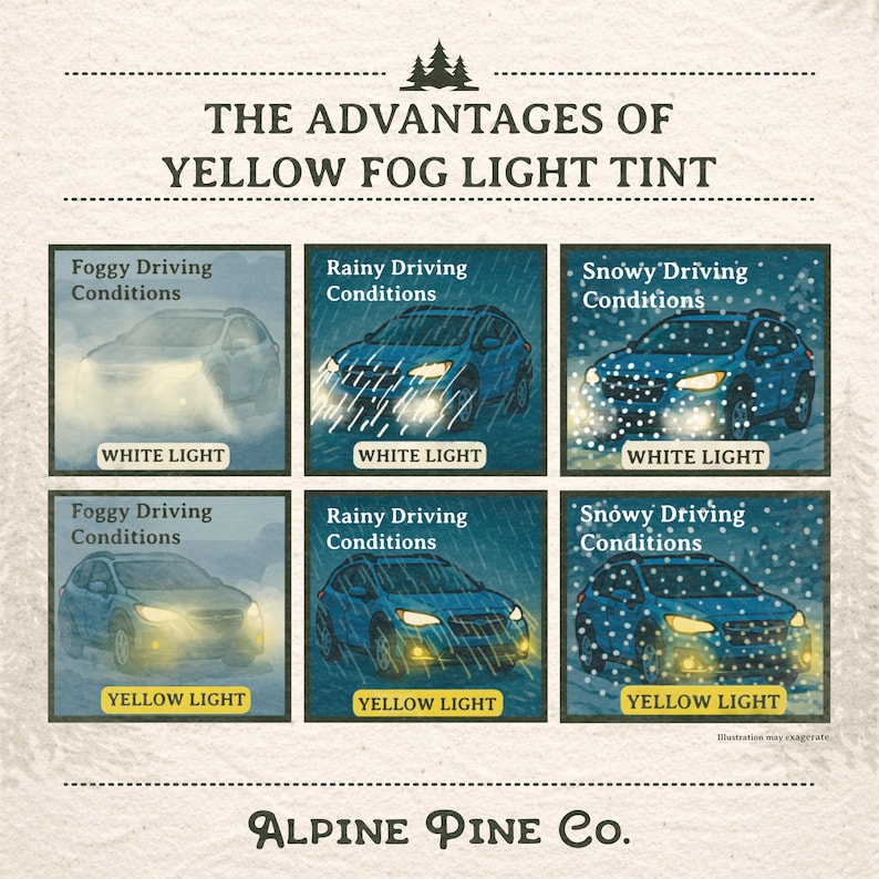 Yellow Fog Light Tint Overlays for 2022–2025 Subaru Outback Wilderness ...