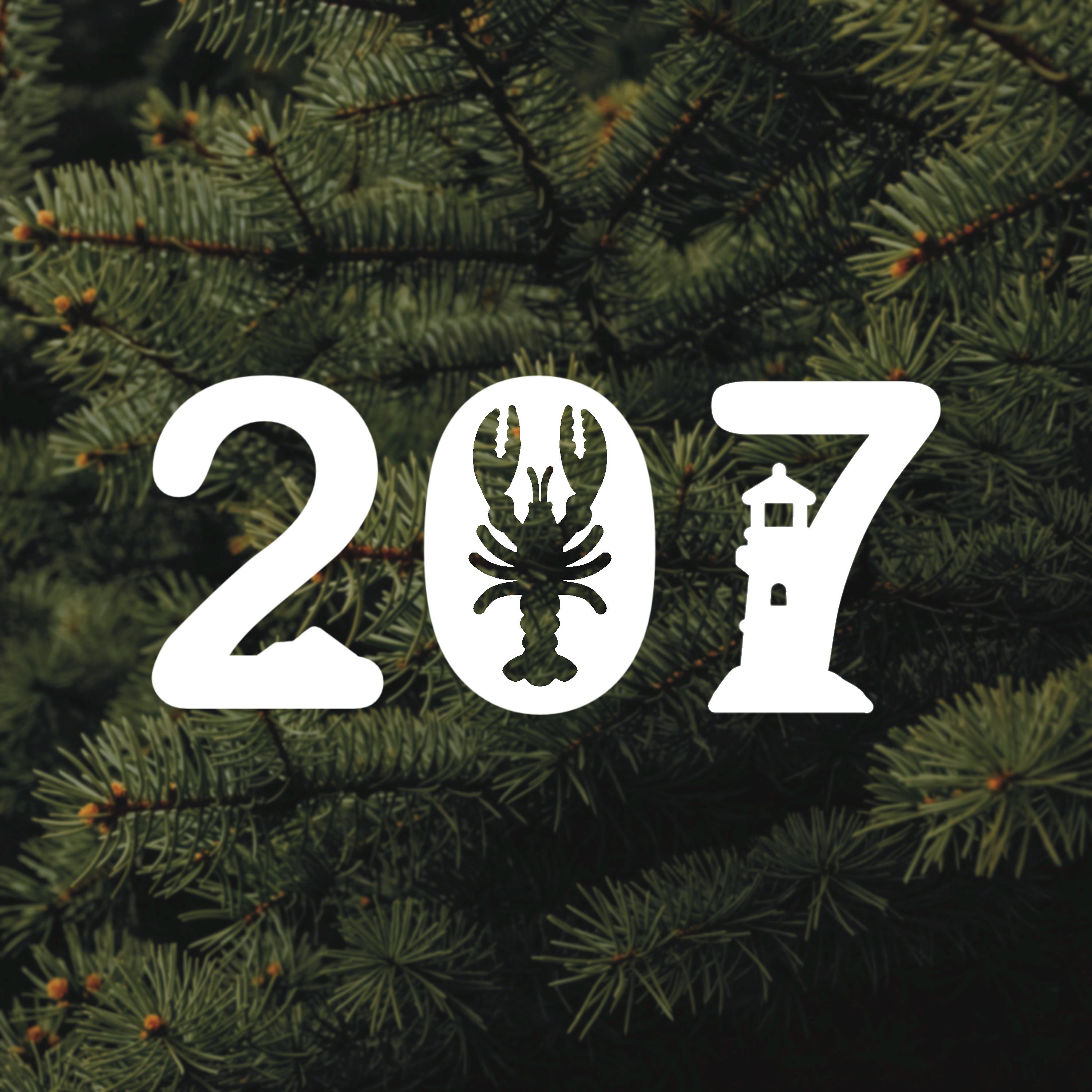 Maine 207 State Symbols Vinyl Decal | Mountain, Lobster, Lighthouse ...