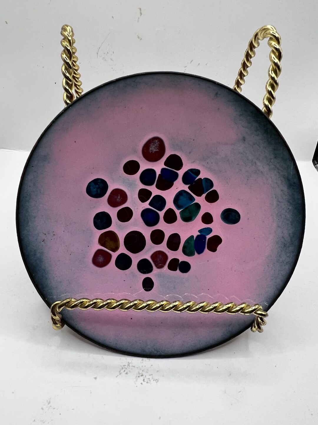 Vintage Copper Enamel Ashtray/trinket Dish/brush Holder - Etsy