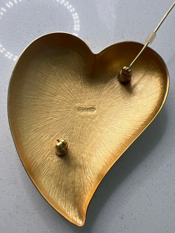 2 inch Monet Brushed gold heart pin - Gem