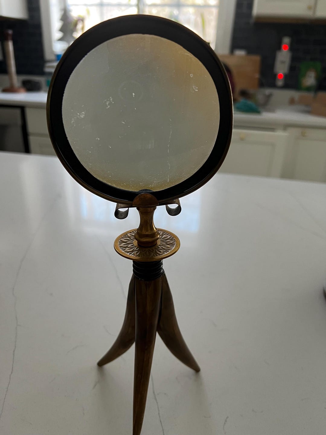Brass Magnifier Lens 3.5 Inch. Magnifying Lens 3 Leg Horns Stand - Etsy