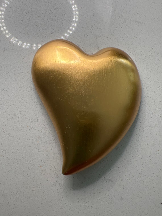 2 inch Monet Brushed gold heart pin - Gem