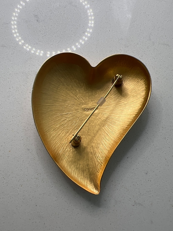 2 inch Monet Brushed gold heart pin - Gem