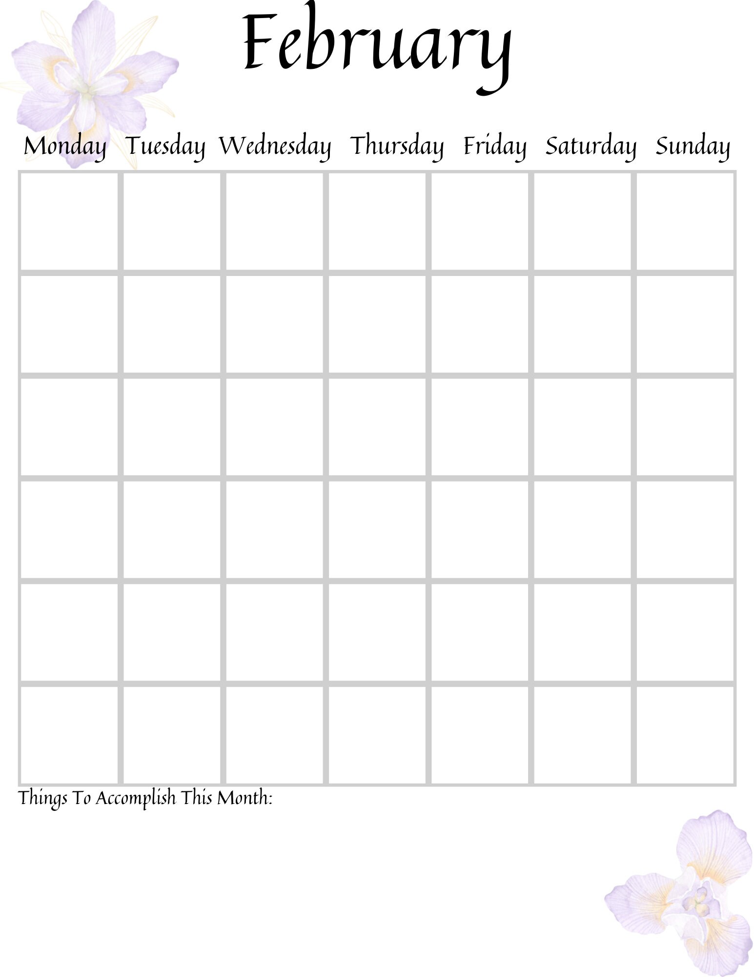 Digital Download Calendar - Etsy