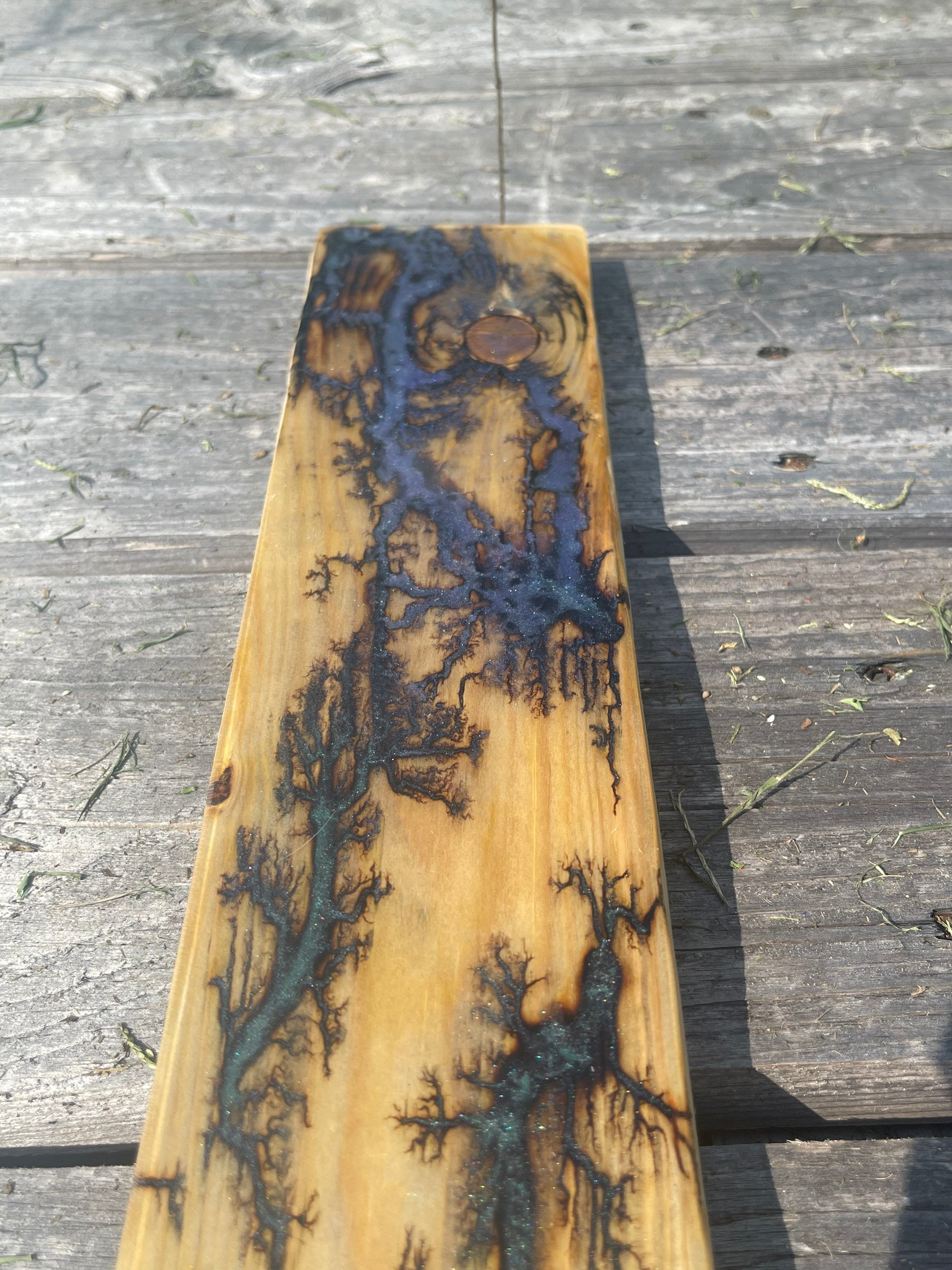 Lichtenberg Fractal Burn Wooden Wall Art. Features Electric Fractal ...