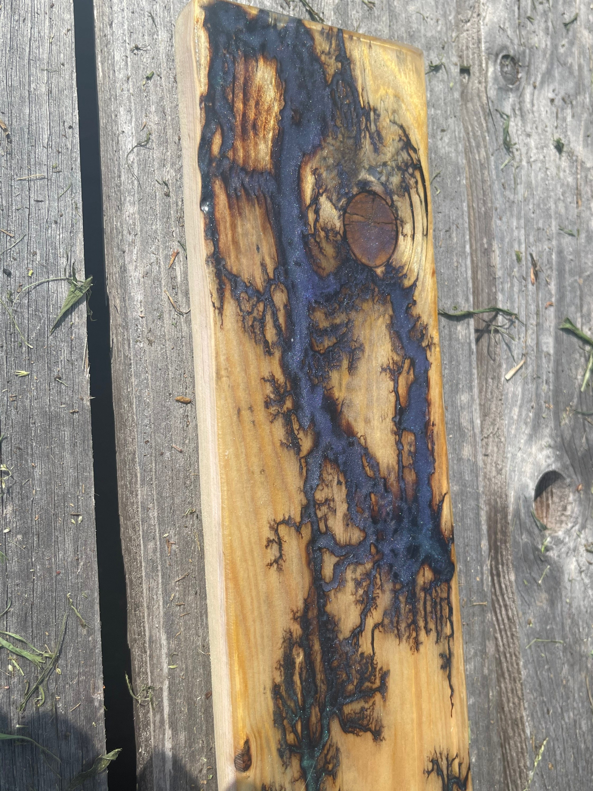 Lichtenberg Fractal Burn Wooden Wall Art. Features Electric Fractal ...