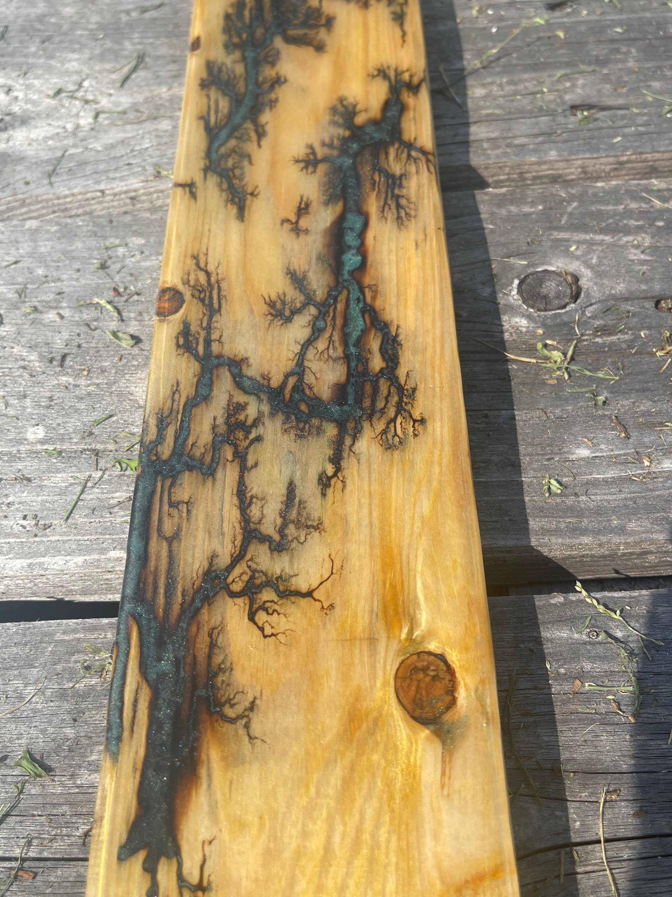 Lichtenberg Fractal Burn Wooden Wall Art. Features Electric Fractal ...