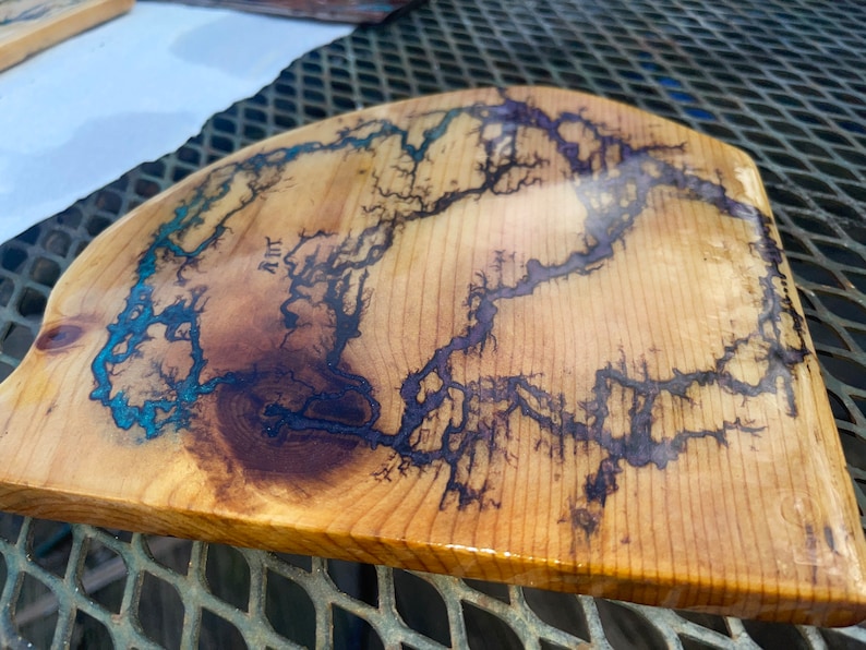 Fractal Wood Burn With Epoxy Resin Color and Coating - Etsy