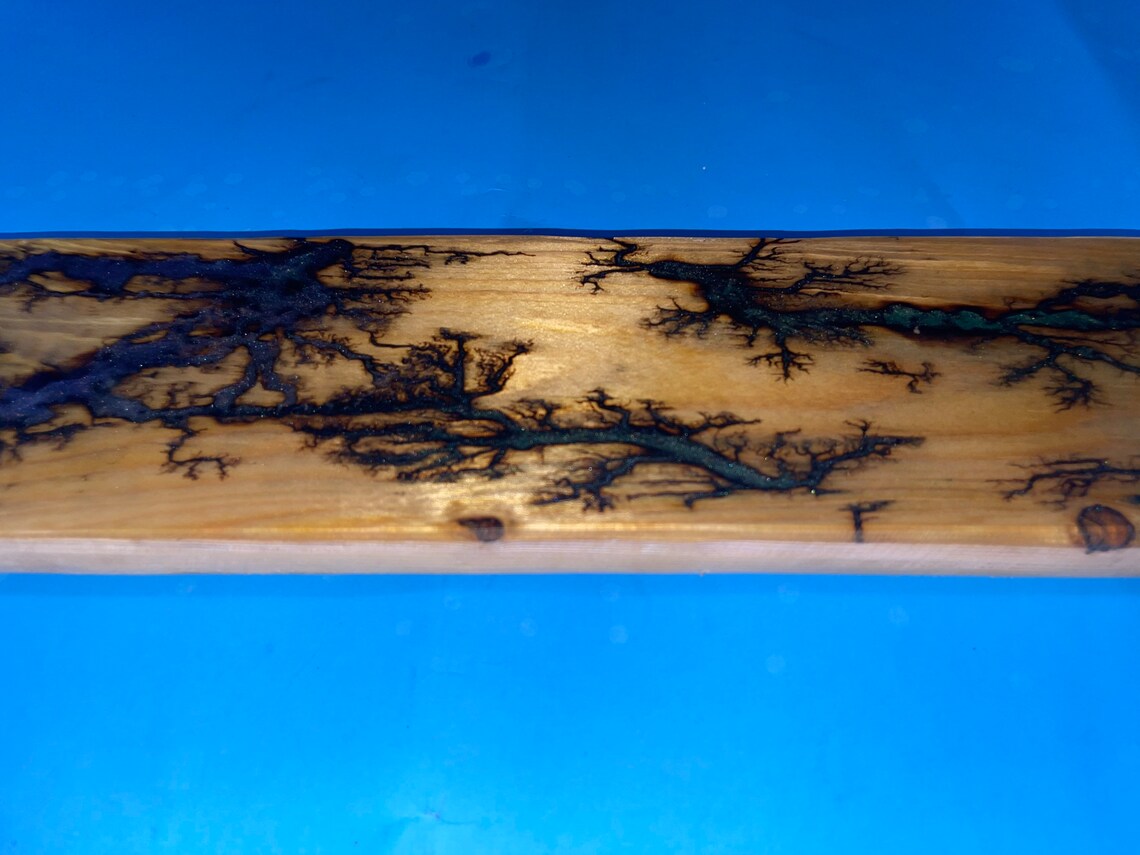 Lichtenberg Fractal Burn Wooden Wall Art. Features Electric Fractal ...