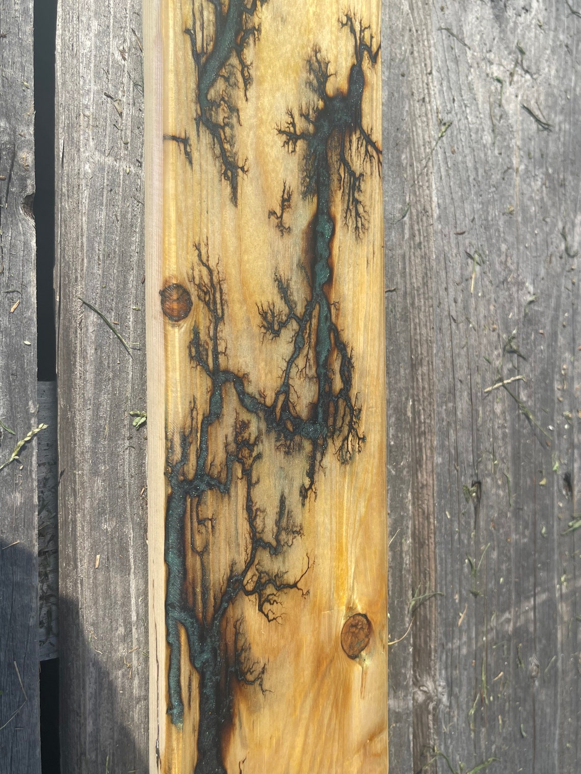 Lichtenberg Fractal Burn Wooden Wall Art. Features Electric Fractal ...