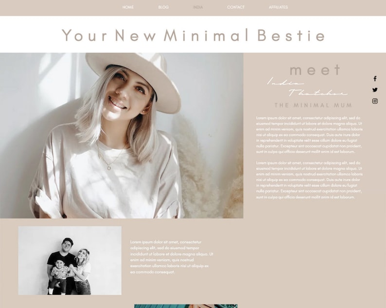 WIX Blog Template Website Design for Lifestyle Bloggers WIX Mom Blog ...