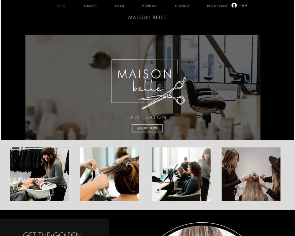 Salon Website Template Hair Salon Website WIX Website Template Black ...