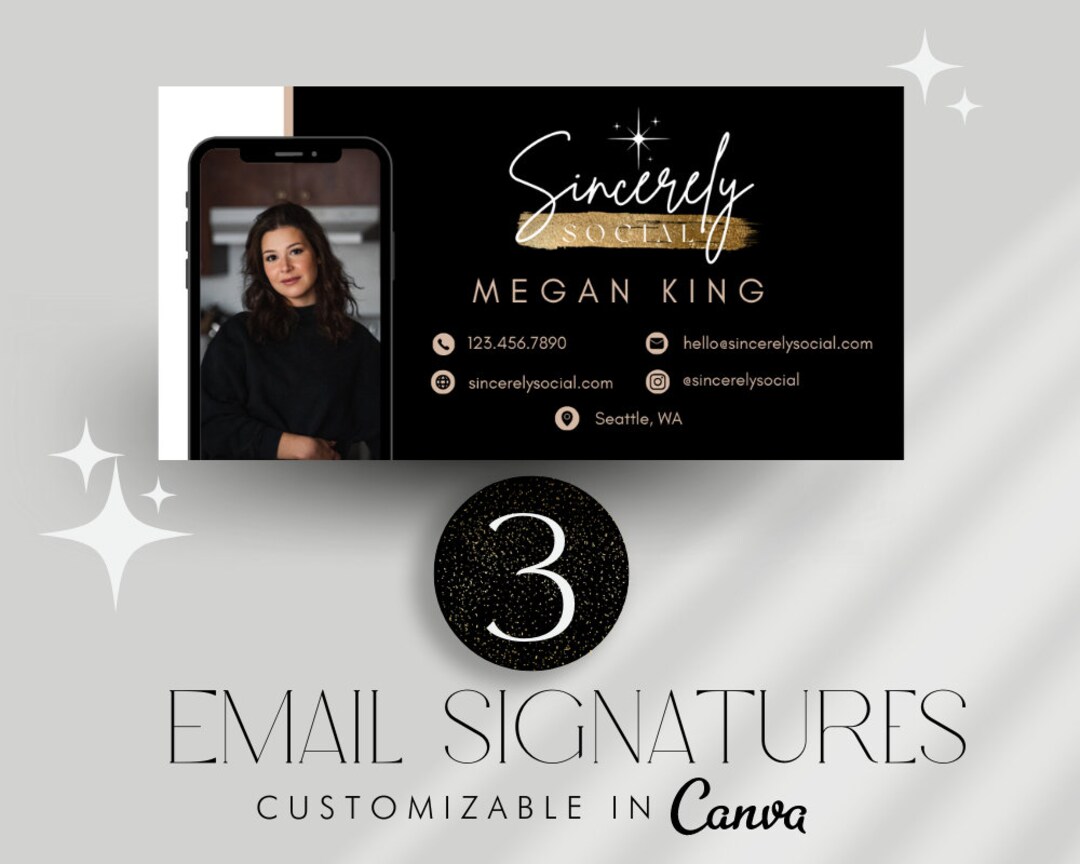 Canva Email Signature Template: Sincerely Social Theme (digital ...