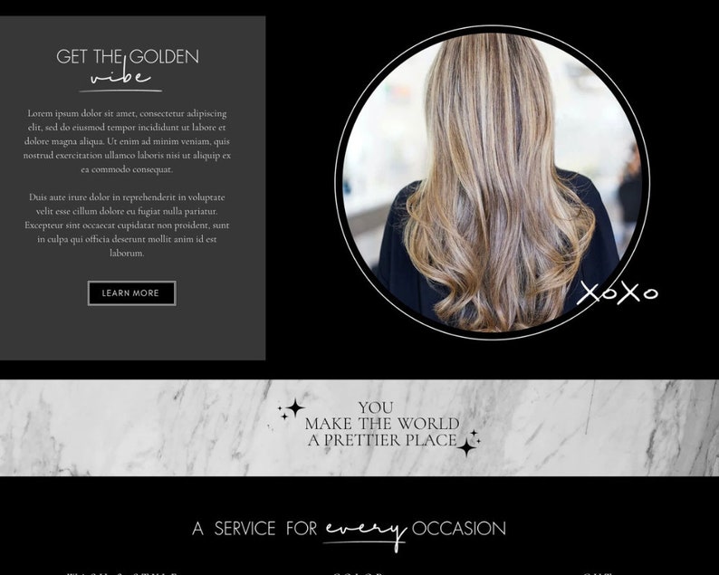 Salon Website Template Hair Salon Website WIX Website - Etsy