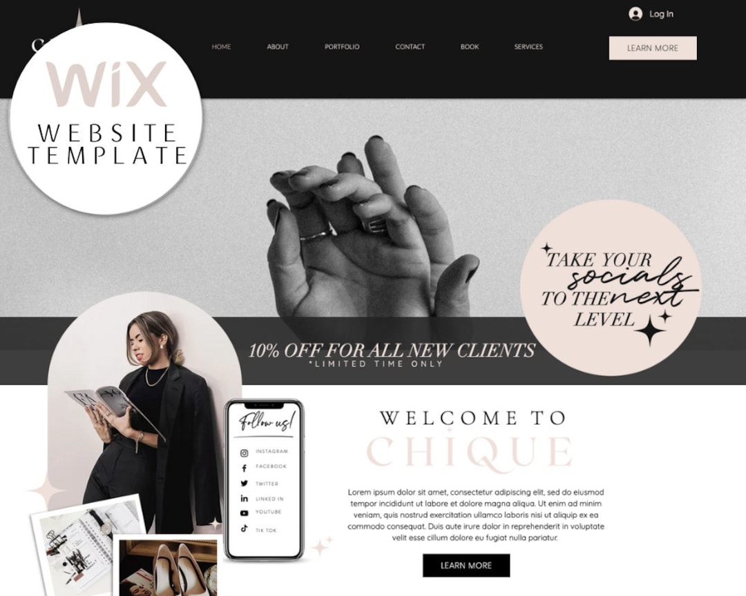 Wix Website Template: Social Media Manager & Virtual Assistant - Etsy