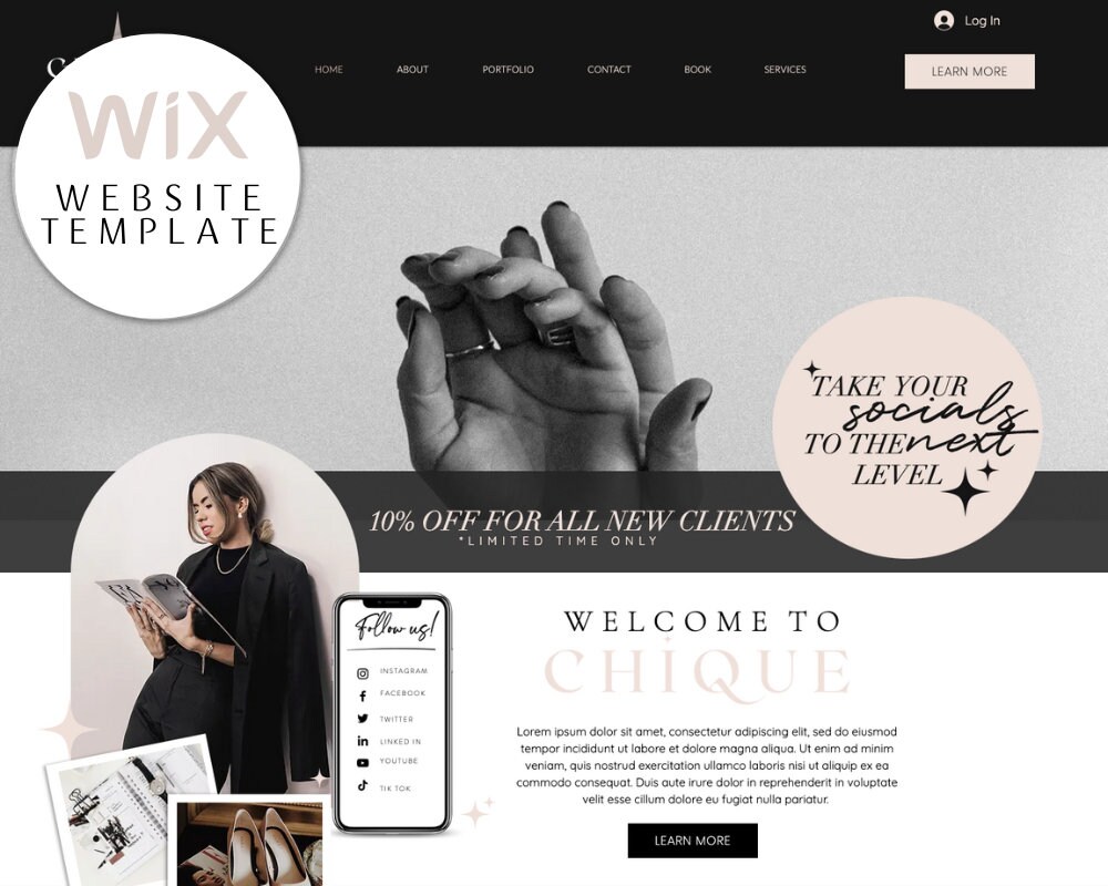 Wix Website Template Social Media Manager Website Design - Etsy