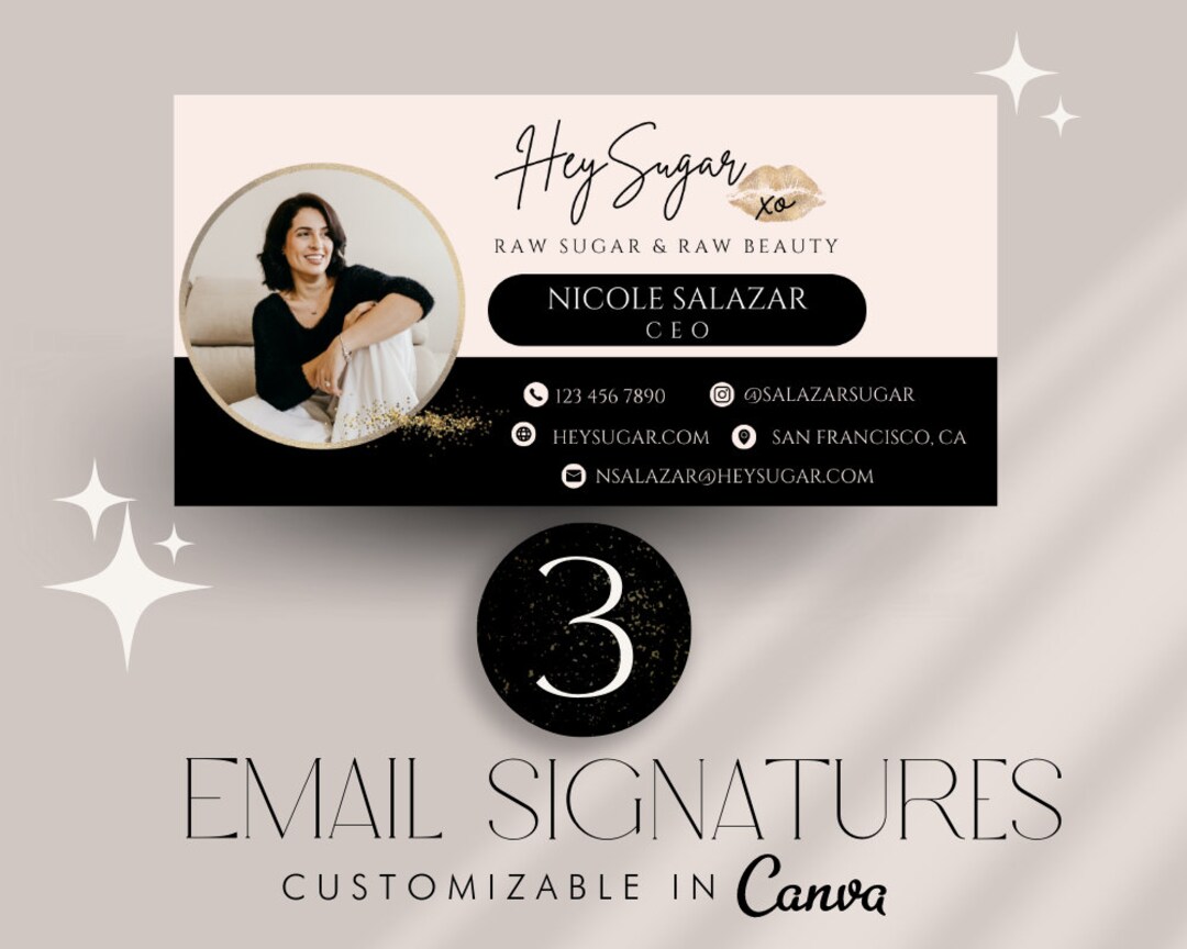 Customizable Email Signature Template: Hey Sugar Theme (digital ...